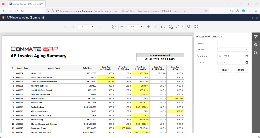 Finance - Commate ERP