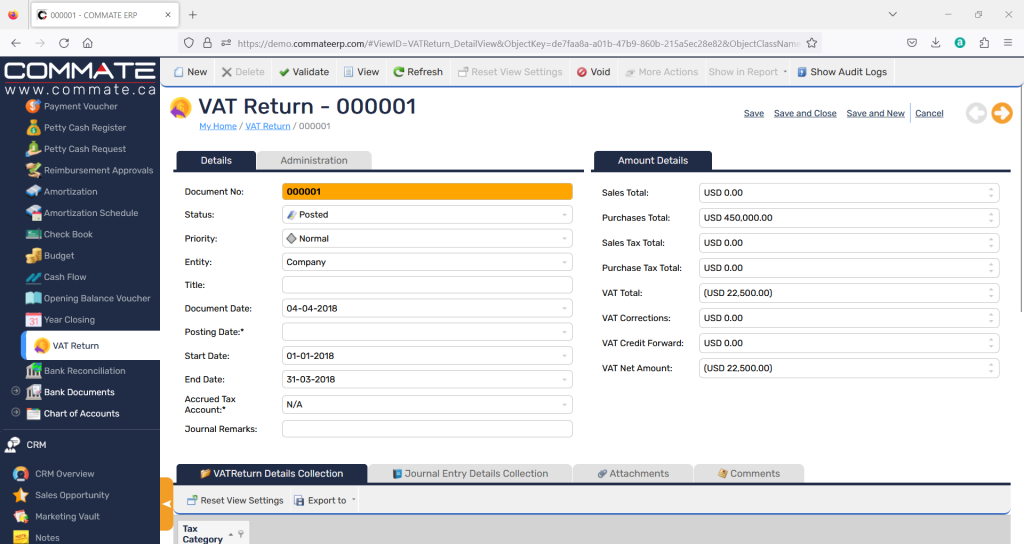 VAT - Commate ERP