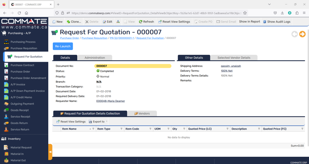 Supply Chain - Commate ERP