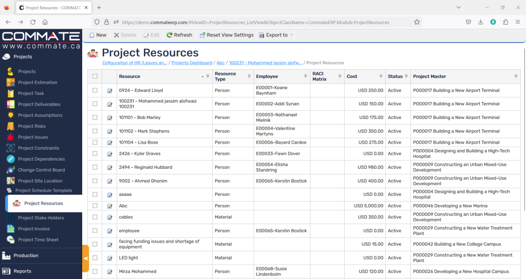 Project - Commate ERP